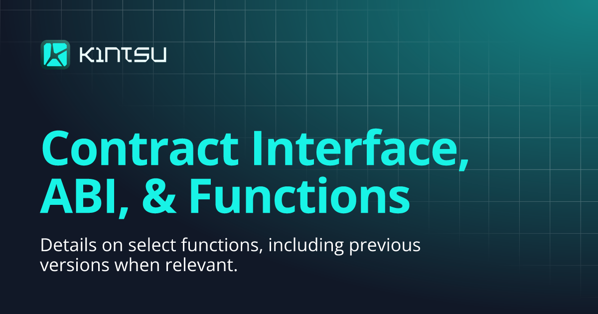 Contract Interface & Functions | Kintsu - Liquid Staking on Monad